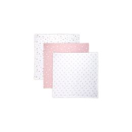 Lorelli Wickeldecke, Babydecke Trio, Größe 80 x 80 cm, 3er Set, 100% Baumwolle rosa weiß