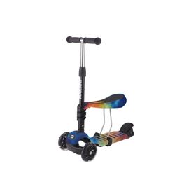 Makani Kinderroller Ride and Skate 3 in 1, Dreirad, verstellbar, LED-Vorderräder blau