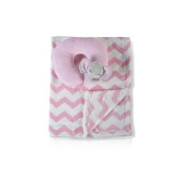 Cangaroo Babydecke Sammy Größe 90 x 75 cm kuschelige Babydecke Nackenkissen rosa