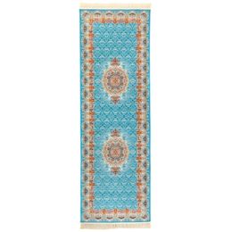 Orientteppich morgenland "Orientteppich - Ariel läufer" Teppiche Gr. B/L: 100 cm x 300 cm, 9 mm, 3 m², 1 St., blau Orientalische Muster