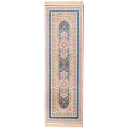 Orientteppich morgenland "Orientteppich - Akghar läufer" Teppiche Gr. B/L: 100 cm x 300 cm, 8 mm, 3 m², 1 St., blau (dunkelblau) Orientalische Muster