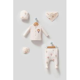 Engelbaby Erstausstattungspaket 5-teilige Erstausstattungs-Set Geburt Heißluftballon 100% Baumwolle (Set