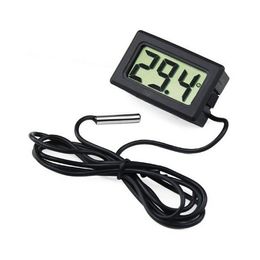 Olotos Aquarienthermometer Digital Thermometer Temperatur Messgerät LCD Anzeige mit Fühler 1-5m