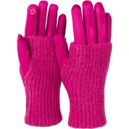 styleBREAKER Strickhandschuhe Touchscreen Stoff Handschuhe mit abnehmbarer Strick Manschette