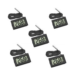 Olotos Aquarienthermometer Digital Thermometer Temperatur Messgerät LCD Anzeige mit Fühler 5 Stk.