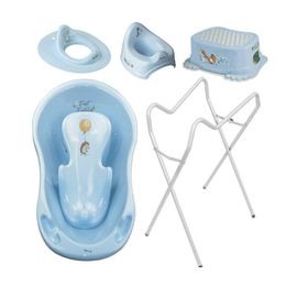 Tega-Baby Babybadewanne 5 TEILE SET -FOREST +Ständer Weiß -Baby Bbadeset Wanne Pflege Zubehör