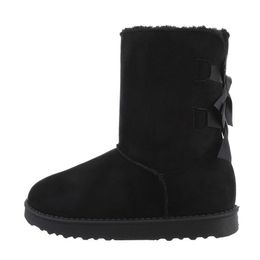 Ital-Design Damen Snowboots Freizeit Snowboots Flach Flache Stiefeletten in Schwarz