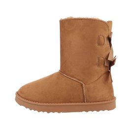 Ital-Design Damen Snowboots Freizeit Snowboots Flach Flache Stiefeletten in Camel