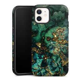 DeinDesign iPhone 12 mini Handy Panzer Handyh&uuml;lle robuste Outdoor H&uuml;lle Schutzh&uuml;lle matt Marble Muster Glitzer Tough Case