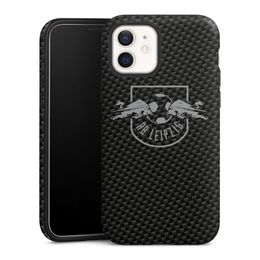 DeinDesign iPhone 12 mini Handy Panzer Handyh&uuml;lle robuste Outdoor H&uuml;lle Schutzh&uuml;lle matt Rb Leipzig Carbon Metallic Look Tough Case