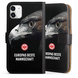 DeinDesign iPhone 11 Handy Klapph&uuml;lle Handyh&uuml;lle aus Kunst Leder schwarz Flip Case European Cup Official Licensed Product Eintracht Frankfurt Sideflip mit Lasche