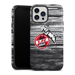 DeinDesign iPhone 13 Pro Max Handy Panzer Handyh&uuml;lle robuste Outdoor H&uuml;lle Schutzh&uuml;lle gl&auml;nzend 1. Fc K&ouml;ln Wooden Look Official Licensed Product Tough Case
