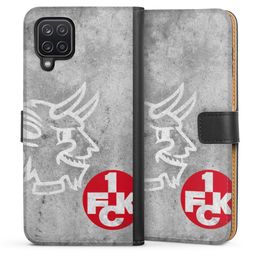 DeinDesign Galaxy A12 Handy Klapph&uuml;lle Handyh&uuml;lle aus Kunst Leder schwarz Flip Case 1. Fc Kaiserslautern Devil 1. Fck Sideflip mit langer Lasche