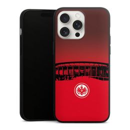 DeinDesign iPhone 15 Pro Max Handy Premium Silikon H&uuml;lle Handyh&uuml;lle schwarz Case Official Licensed Product Eintracht Frankfurt Stadium Silikon Premium Case