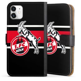 DeinDesign iPhone 11 Handy Klapph&uuml;lle Handyh&uuml;lle aus Kunst Leder schwarz Flip Case Official Licensed Product 1. Fc K&ouml;ln Logo Sideflip mit Lasche