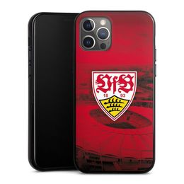 DeinDesign iPhone 12 Pro Handy Silikon H&uuml;lle Case schwarz Handyh&uuml;lle Vfb Stuttgart Official Licensed Product Stadium