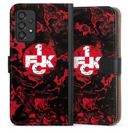 DeinDesign Galaxy A33 5G Handy Klapph&uuml;lle Handyh&uuml;lle aus Kunst Leder schwarz Flip Case 1. Fc Kaiserslautern 1. Fck Logo Sideflip mit langer Lasche