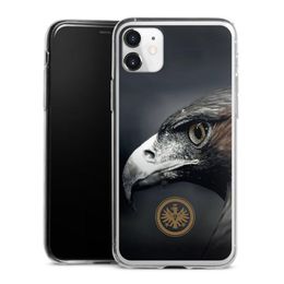 DeinDesign iPhone 11 Handy Slim Case Silikon Handyh&uuml;lle transparent H&uuml;lle extra d&uuml;nn Eintracht Frankfurt Eagle Official Licensed Product Silikon Slim Case