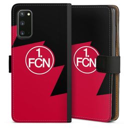 DeinDesign Galaxy S20 Handy Klapph&uuml;lle Handyh&uuml;lle aus Kunst Leder schwarz Flip Case 1. Fc N&uuml;rnberg Merchandise 1. Fcn Sideflip mit Lasche