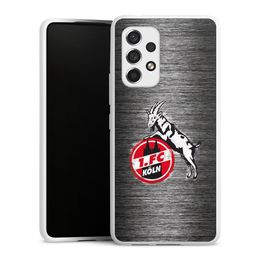 DeinDesign Galaxy A53 5G Handy Silikon H&uuml;lle Case wei&szlig; Handyh&uuml;lle Metallic Look Official Licensed Product 1. Fc K&ouml;ln Silikon Case