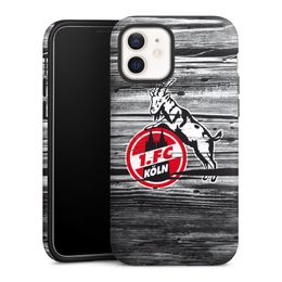DeinDesign iPhone 12 mini Handy Panzer Handyh&uuml;lle robuste Outdoor H&uuml;lle Schutzh&uuml;lle matt 1. Fc K&ouml;ln Wooden Look Official Licensed Product Tough Case
