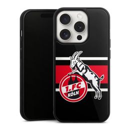DeinDesign iPhone 15 Pro Handy Gallery Case Handyh&uuml;lle 9H Geh&auml;rtetes Glas R&uuml;ckseite H&uuml;lle Official Licensed Product 1. Fc K&ouml;ln Logo Gallery Case