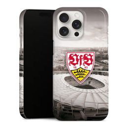 DeinDesign iPhone 15 Pro Max Handy Premium Case Smartphone Handyh&uuml;lle Schutzh&uuml;lle gl&auml;nzend Official Licensed Product Vfb Stuttgart Stadium Premium Case