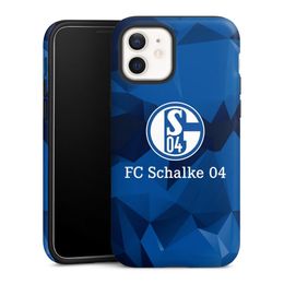 DeinDesign iPhone 12 mini Handy Panzer Handyh&uuml;lle robuste Outdoor H&uuml;lle Schutzh&uuml;lle matt Camouflage Fc Schalke 04 Muster Tough Case