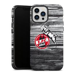 DeinDesign iPhone 13 Pro Max Handy Panzer Handyh&uuml;lle robuste Outdoor H&uuml;lle Schutzh&uuml;lle matt 1. Fc K&ouml;ln Wooden Look Official Licensed Product Tough Case