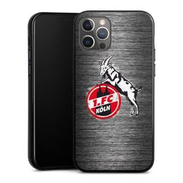 DeinDesign iPhone 12 Pro Handy Silikon H&uuml;lle Case schwarz Handyh&uuml;lle Official Licensed Product 1. Fc K&ouml;ln Metallic Look