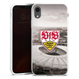 DeinDesign iPhone Xr Handy Silikon H&uuml;lle Case wei&szlig; Handyh&uuml;lle Official Licensed Product Vfb Stuttgart Stadium Silikon Case
