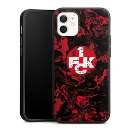 DeinDesign iPhone 12 mini Handy Premium Silikon H&uuml;lle Handyh&uuml;lle schwarz Case 1. Fc Kaiserslautern 1. Fck Logo Silikon Premium Case