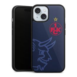 DeinDesign iPhone 15 Handy Gallery Case Handyh&uuml;lle 9H Geh&auml;rtetes Glas R&uuml;ckseite H&uuml;lle Logo 1. Fc Kaiserslautern 1. Fck Gallery Case