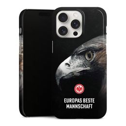 DeinDesign iPhone 15 Pro Max Handy Premium Case Smartphone Handyh&uuml;lle Schutzh&uuml;lle gl&auml;nzend European Cup Official Licensed Product Eintracht Frankfurt Premium 