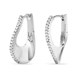 FAVS. FAVS Paar Creolen Damen-Creolen 925er Silber 36 Zirkonia (Paar), silberfarben