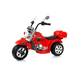 Chipolino Kinder Elektromotorrad Chopper Hupe Gepäckträger Pedal Frontlicht rot