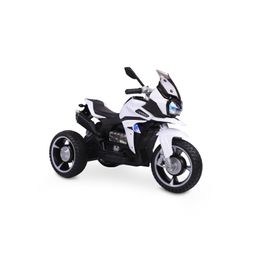 Moni Kinder Elektromotorrad Ontario R1600, Zündschlüssel Musikfunktion, LED-Licht USB weiss