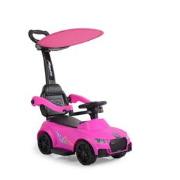 Moni Rutschauto, Victory 2 in 1 Rutscher mit Griff Lehne Fu&szlig;st&uuml;tze Musikfunktion pink