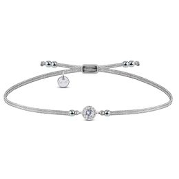 iz-el Armband Armband Silber Zirkonia Solitär - TAUTROPFEN, 925 Sterling Silber, Farbe des Bandes Altrosa / silber