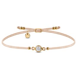 iz-el Armband Armband Gold Bergkristall - GLÜCKSBRINGER Puderrosa, 925 Sterling Silber, Farbe des Makrammeefadens Marine / silber vergoldet