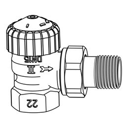 IMI Heimeier Thermostat-Ventilunterteil V-exact II "kurz", Eckform, DN20, vernickelt 3451-03.000