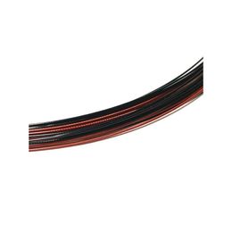 Collier Kette Stahlseil schwarz rot mehrreihig 26reihig Klippverschluß 42cm
