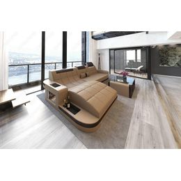 Sofa Dreams Ledersofa Wave L Form Mini