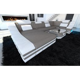 Sofa Dreams Wohnlandschaft Turino U Mini Stoffbezug und LED