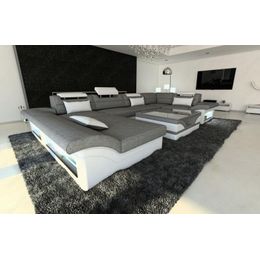 Sofa Dreams Wohnlandschaft Enzo Stoff Mini LED