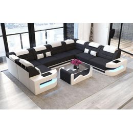 Sofa Dreams Wohnlandschaft Como mit LED und Stoffbezug