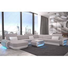 Sofa Dreams Wohnlandschaft Roma XXL Stoffbezug und LED