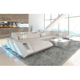 Sofa Dreams Leder Wohnlandschaft Apollonia mit Ottomane