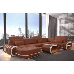 Sofa Dreams Designer Wohnlandschaft Roma mit LED