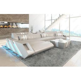 Sofa Dreams Leder Wohnlandschaft Apollonia in C Form
